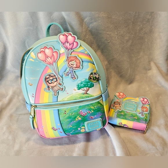 Loungefly | Bags | Loungefly Disney Pixar Up Carl Ellie Rainbow Mini ...